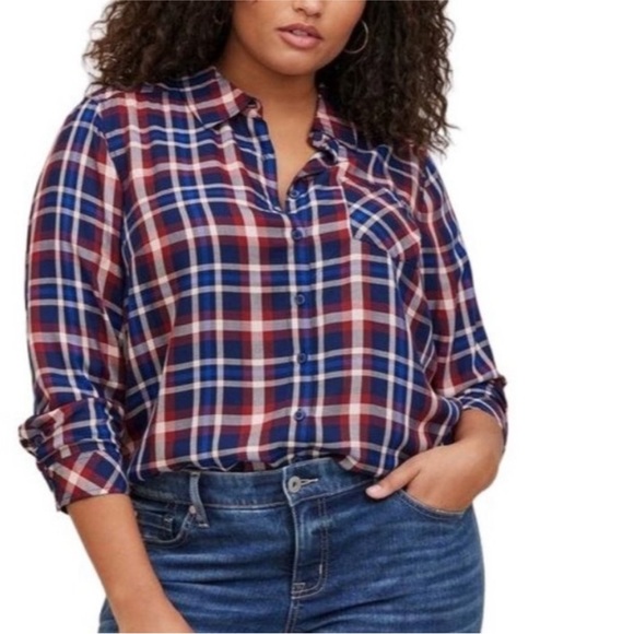 torrid | Tops | Torrid 6 6x Size 3 Plus Size Fall Plaid Button Down ...